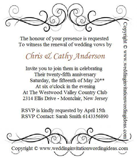 25th Wedding Invitation Wording Write Creative Memorable Wordings