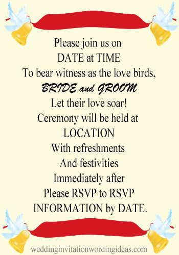 Informal Wedding Invitation Wording Examples