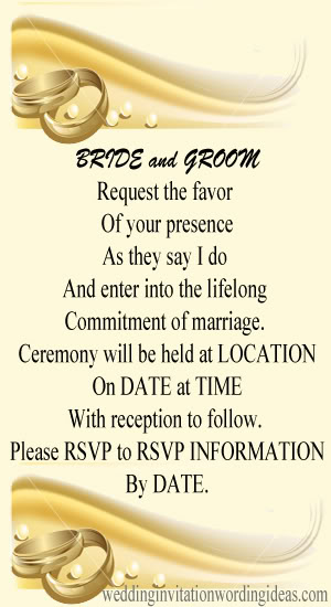 Wedding Card Sample Wordings